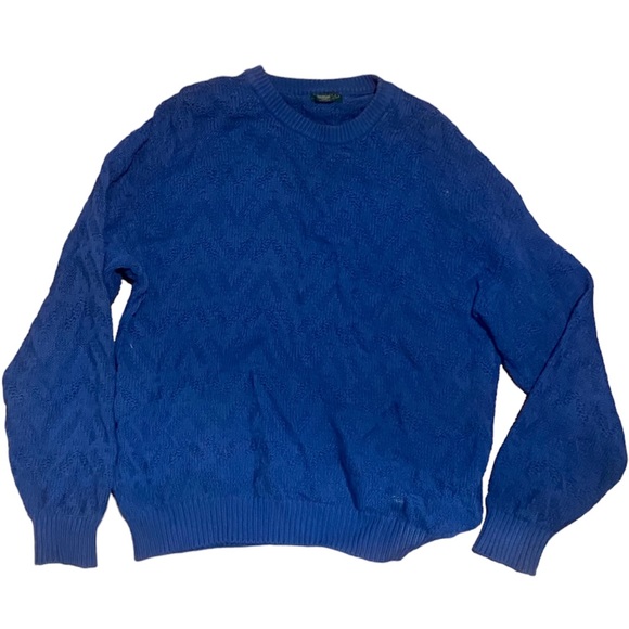 Sweaters | Vintage Royal Blue Knit Sweater | Poshmark